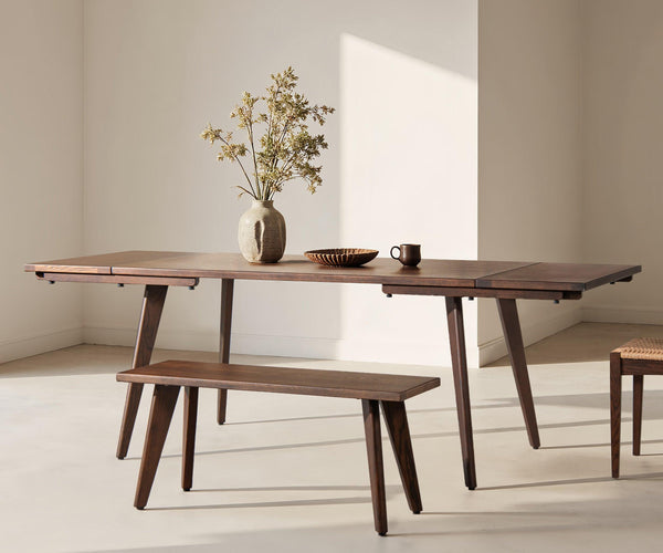 Red Oak Wood Bench - Capri 41.5' Solid Dark Brown – Groovy Boardz