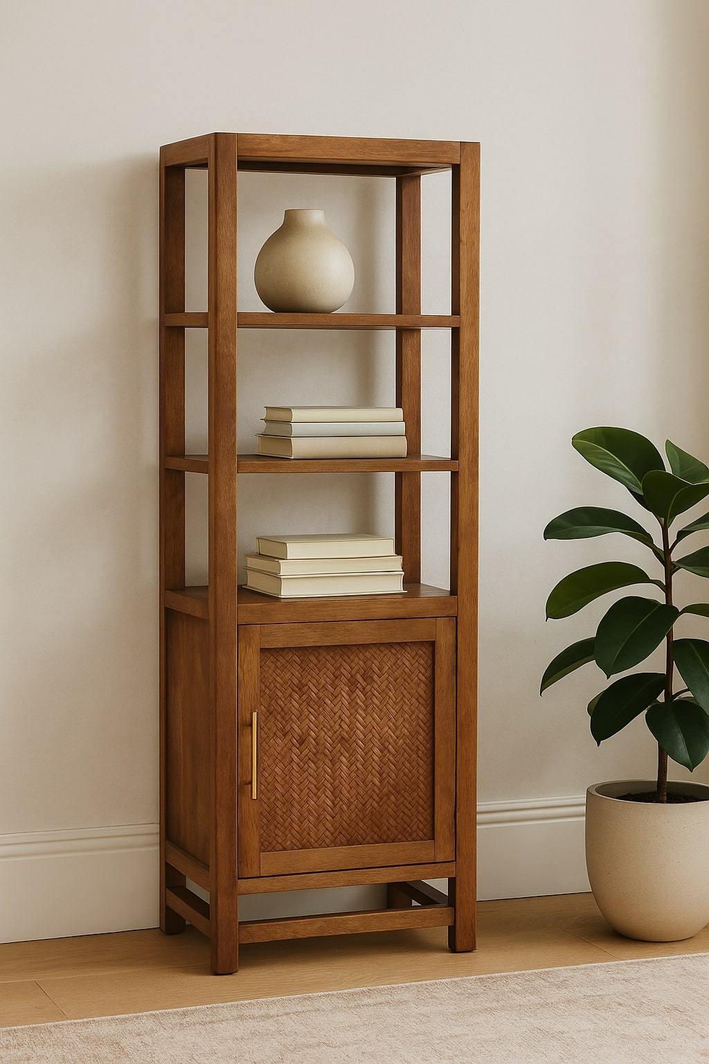 Solid Wood Shelf Unit with Cabinet, 3-Shelf, 1-Drawer – Groovy Boardz